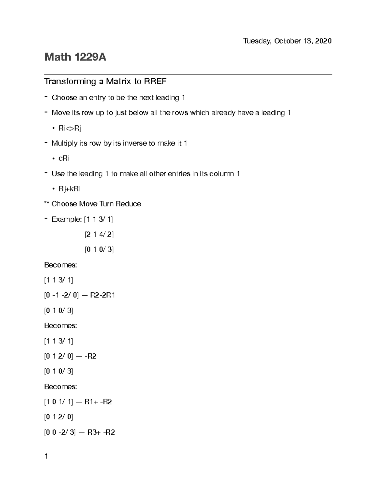 Math1229A Week 6 Notes PDF - Tuesday, October 13, 2020 Math 1229A ...