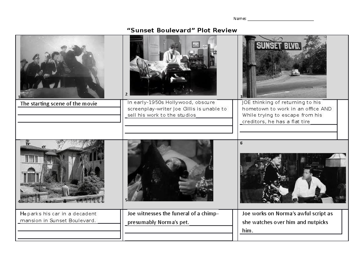 Sunset Boulevard - Joe witnesses the funeral of a chimp- presumably ...