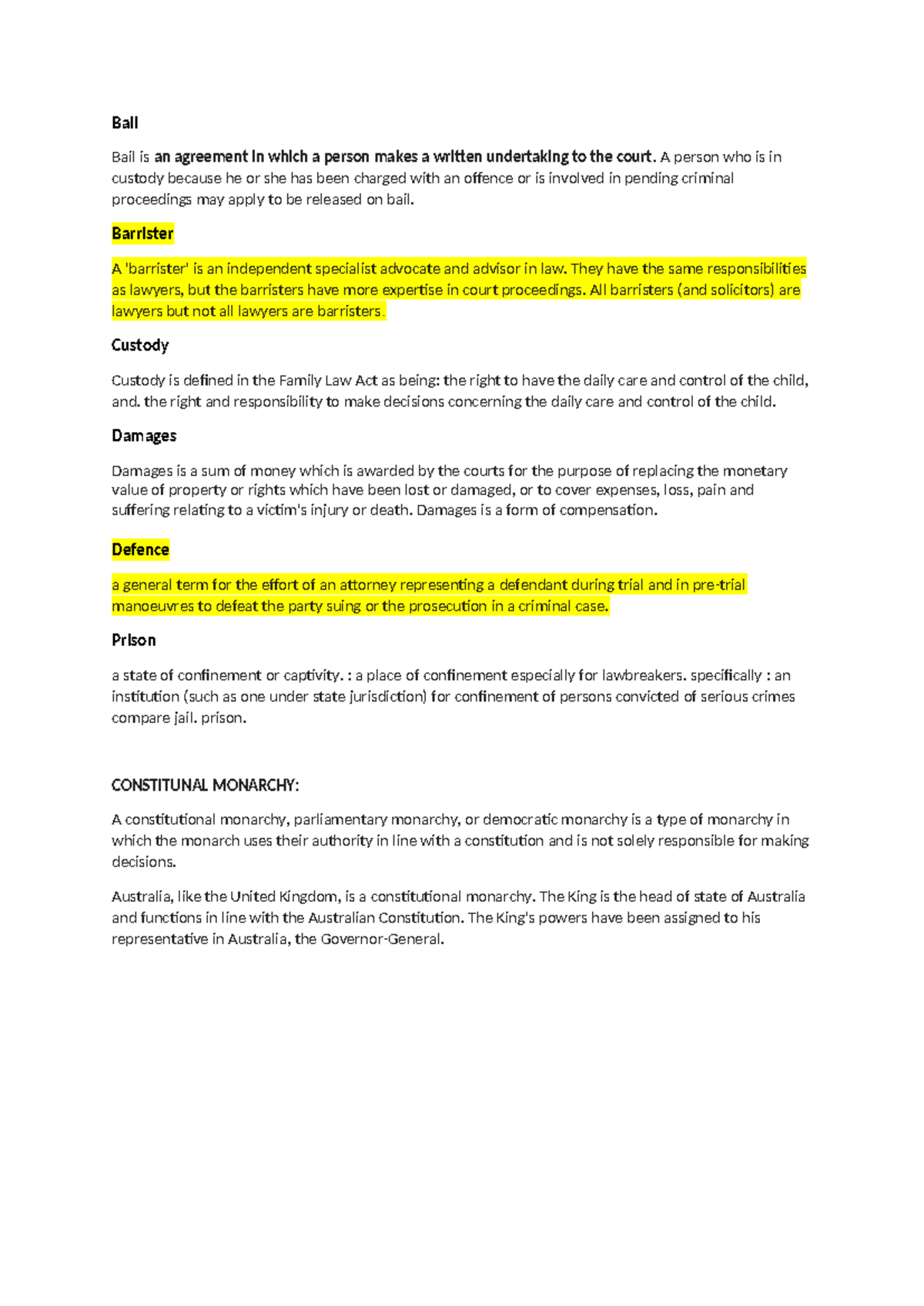 Legal definions - Bail Bail is an agreement in which a person makes a ...