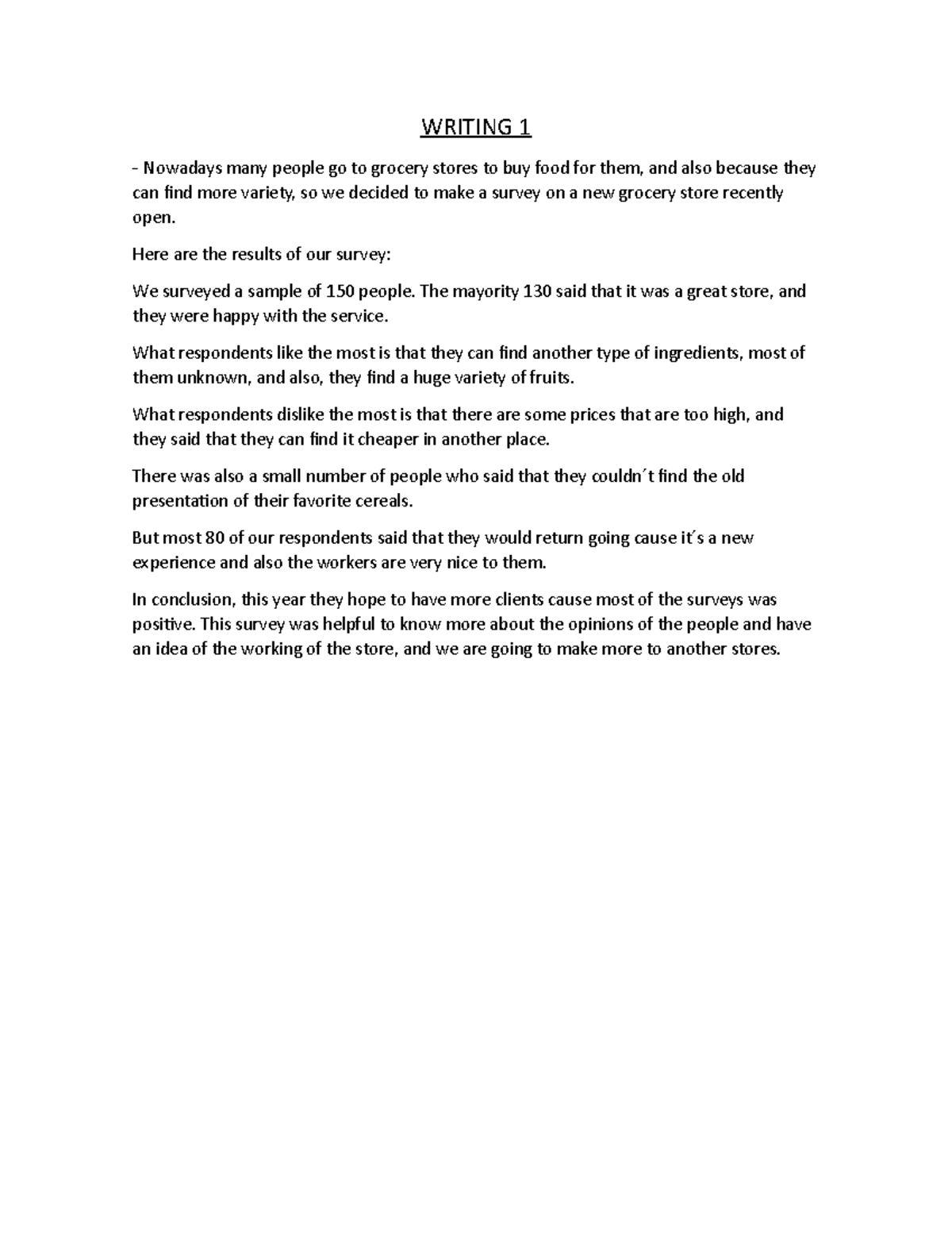 Writing 1 I12 Stephany De Velasco - WRITING 1 Nowadays many people go ...