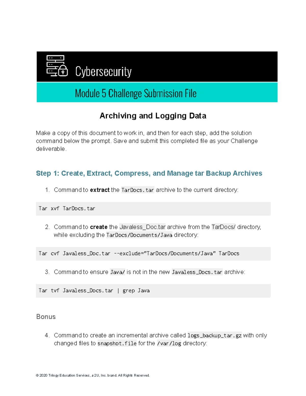 Anthony Santos Archiving and Logging Data - Cybersecurity Module 5 Challenge Submission File ...