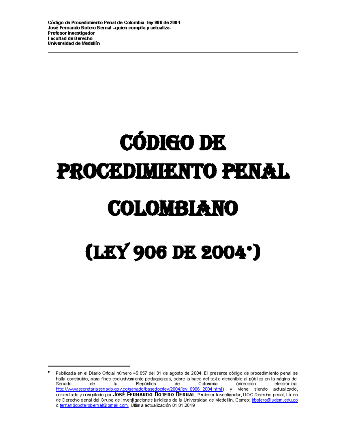 Codigo de procedimiento penal Completo - Código de Procedimiento Penal ...