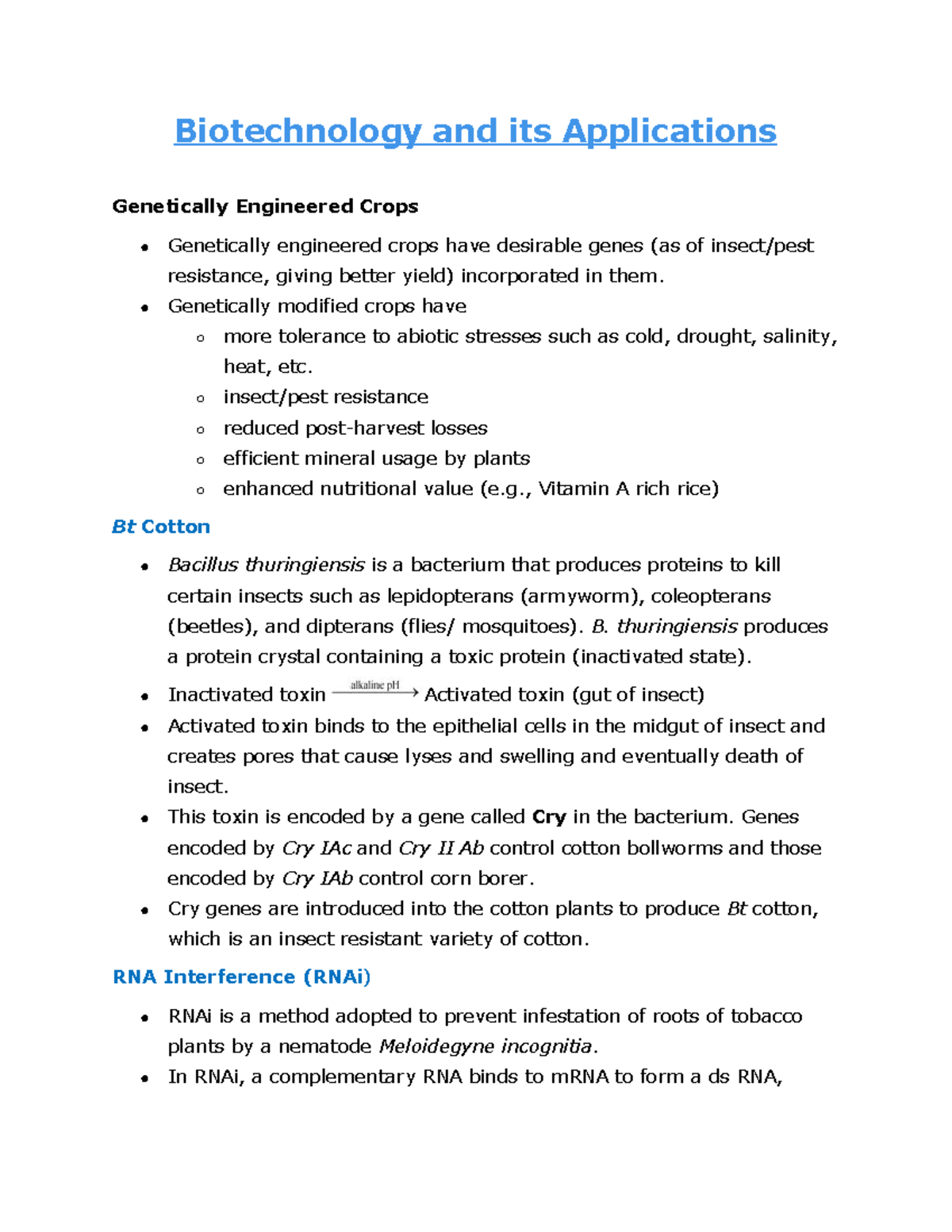 Biotechnology AND ITS Application. Biology Class 12 - Biotechnology and ...