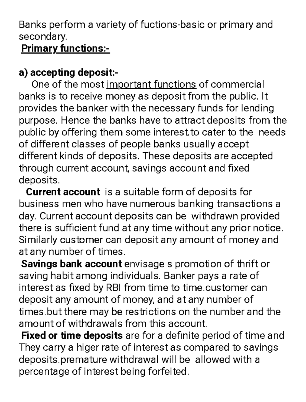 Functions Of Commercial Bank - Banks perform a variety of fuctions ...
