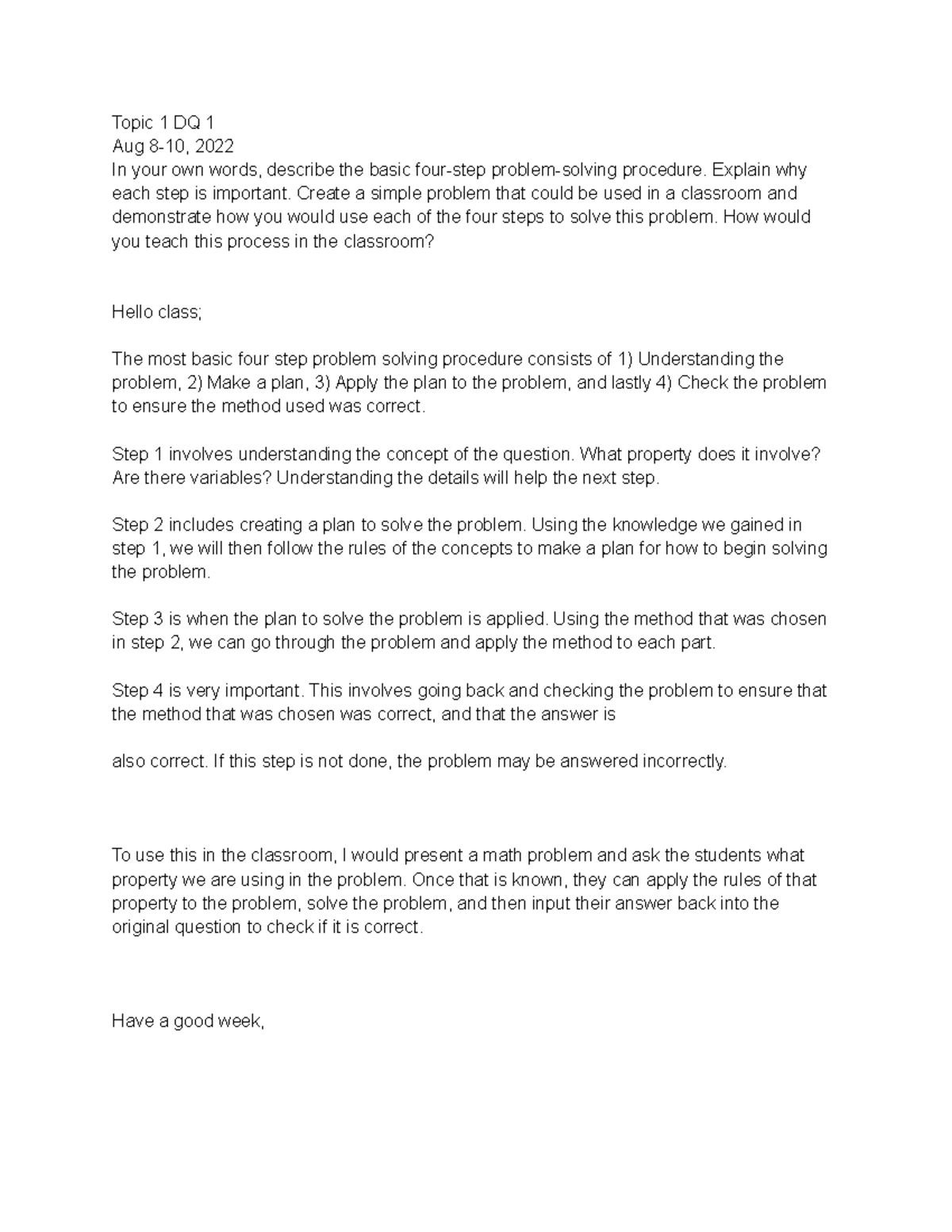 Math 150 Topic 1 DQ 1 - MAT-150 - GCU - StuDocu