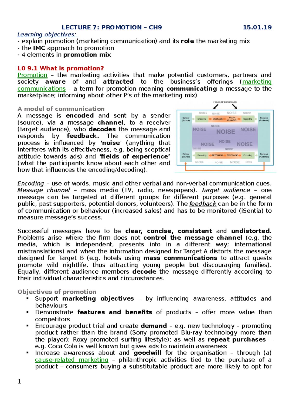 LEC 7 - PROMOTION - Lecture and Textbook HD Summary - LECTURE 7 ...