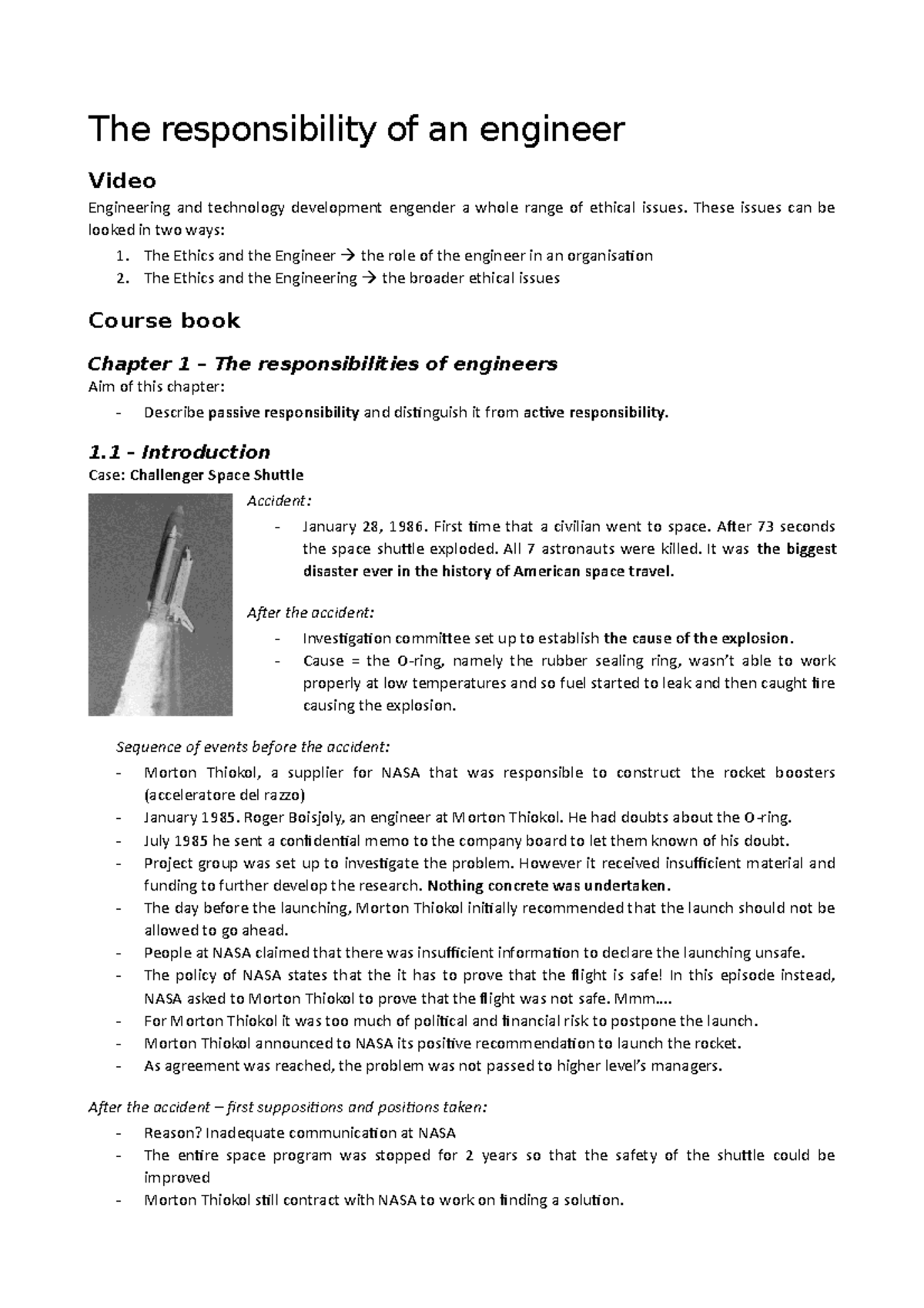 Philosophy and ethics Module 1 - The responsibility of an engineer ...