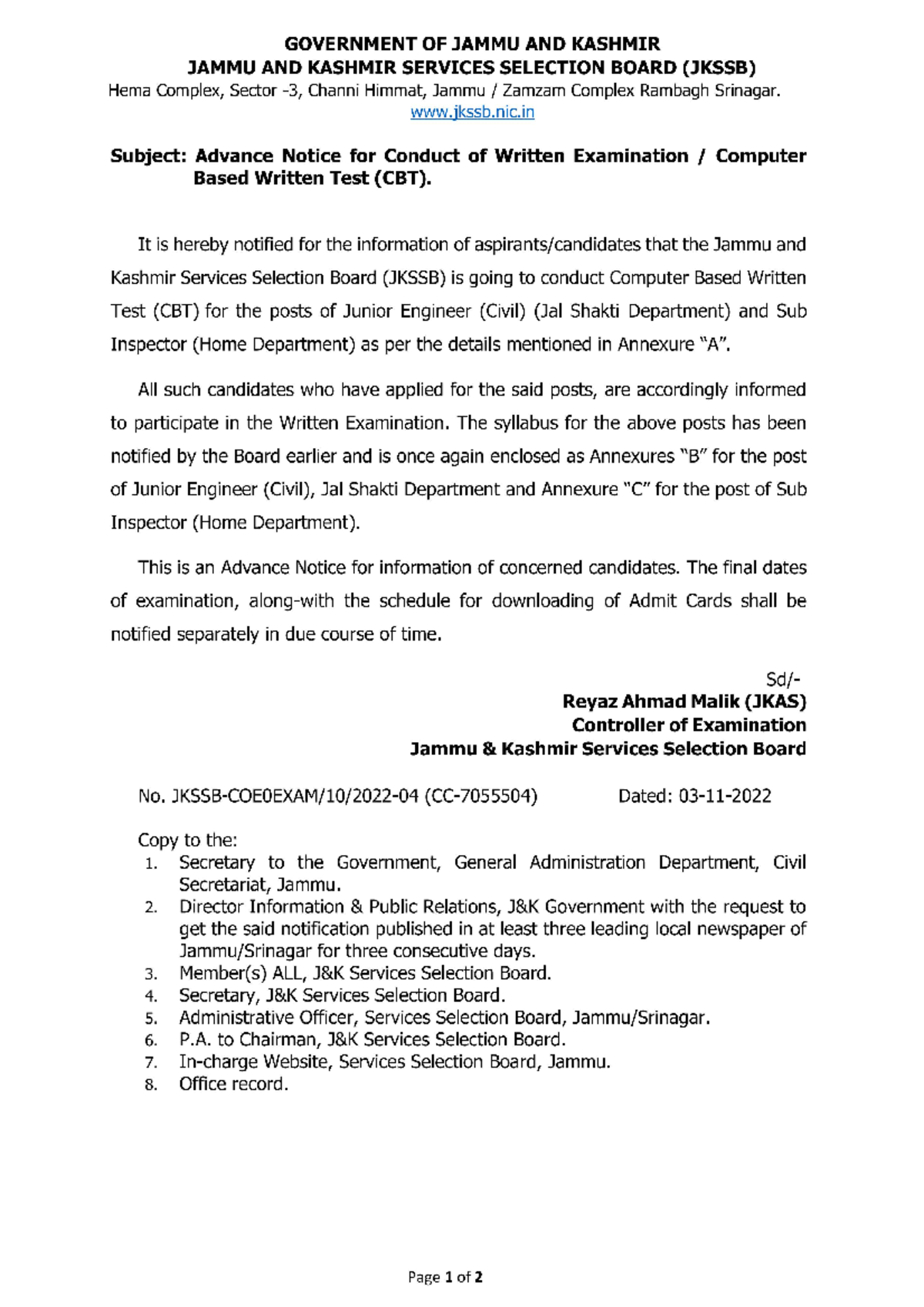 Advance Notice 03112022 - Civil Engineering - Studocu