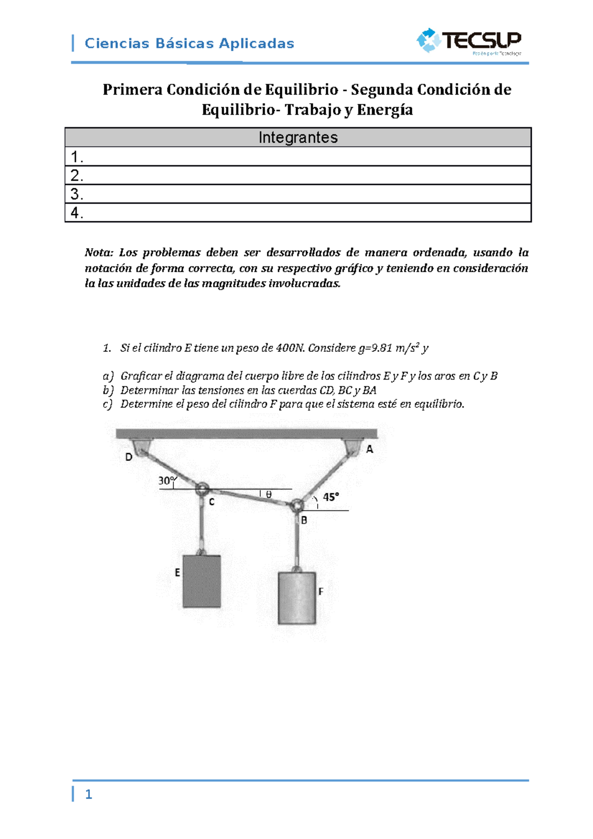 Tall EVA S13 CBA 2022 1-1 - Primera Condición de Equilibrio - Segunda Condición de Equilibrio ...