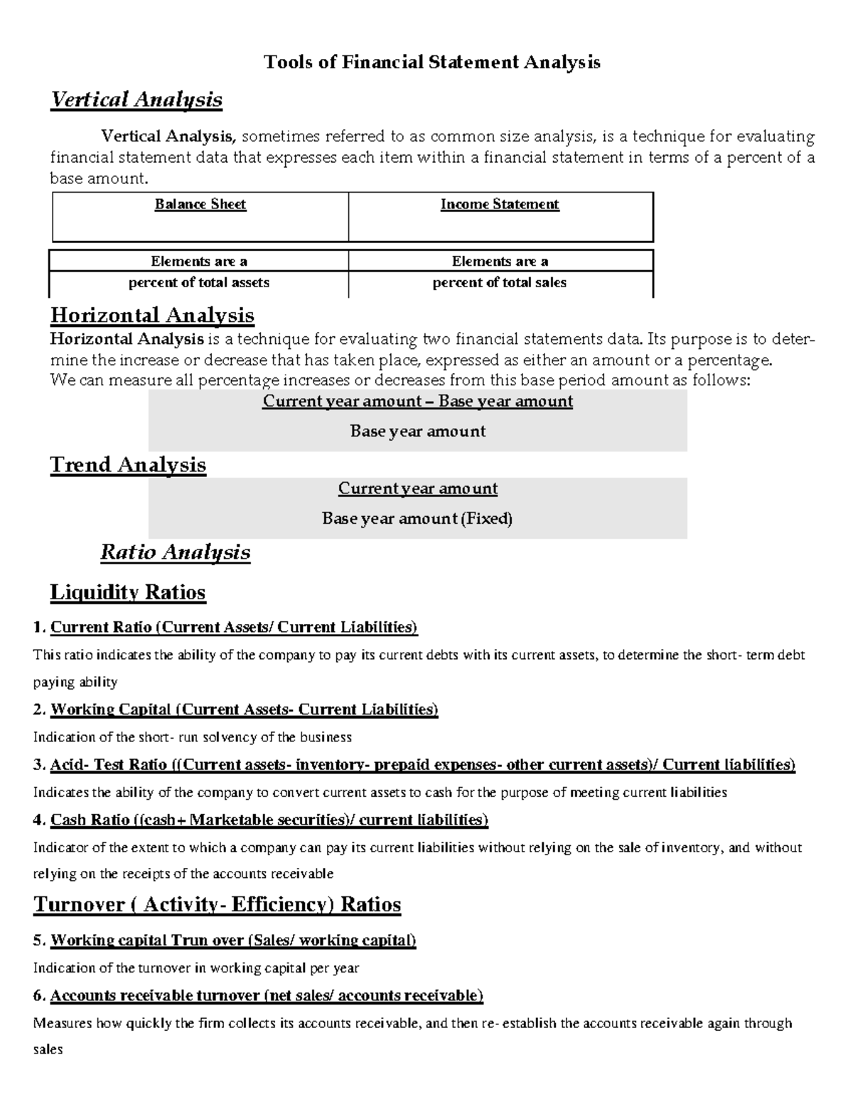 Tools of Financial Statement Analysis 2019 - Tools of Financial ...