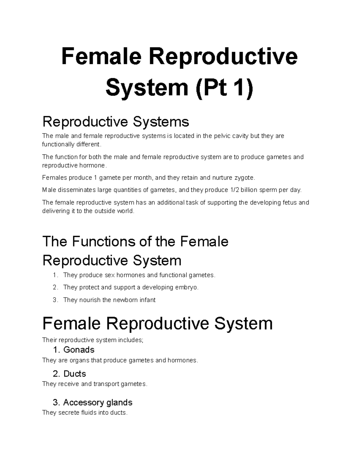 Female Reproductive System Pt 1 A&P Lecture - Female Reproductive ...