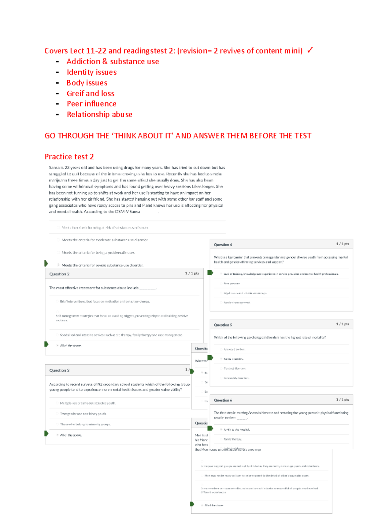Test 2 EDUC343 - lecture otes - Covers Lect 11-22 and readingstest 2 ...