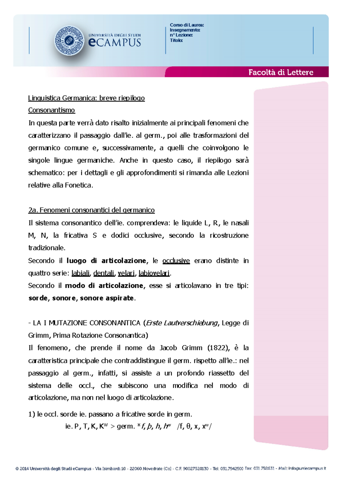 Lezione 1 Critica Letteraria e Letterature Comparate - Linguistica ...