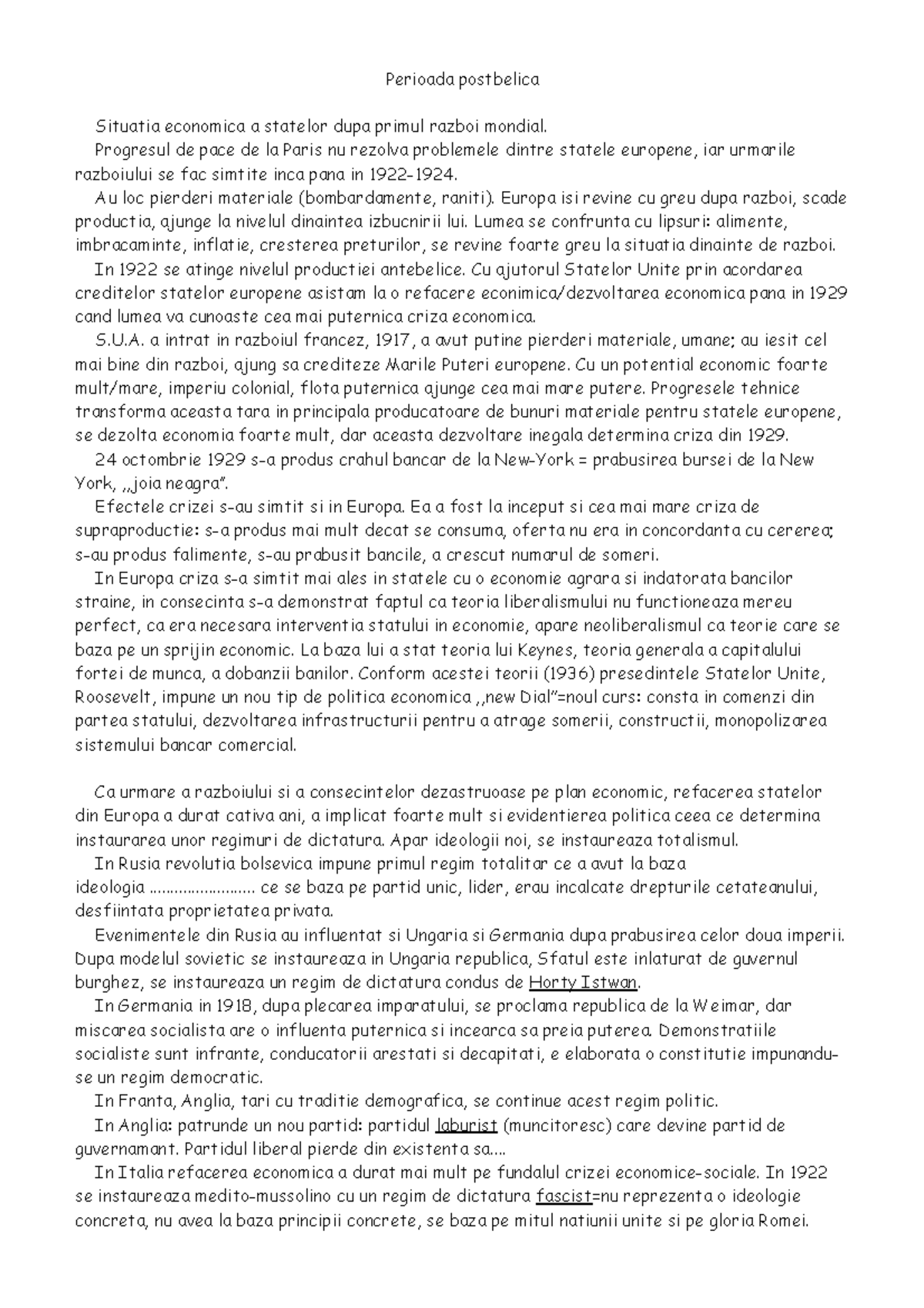 46955672-Perioada-postbelica - Perioada postbelica Situatia economica a ...