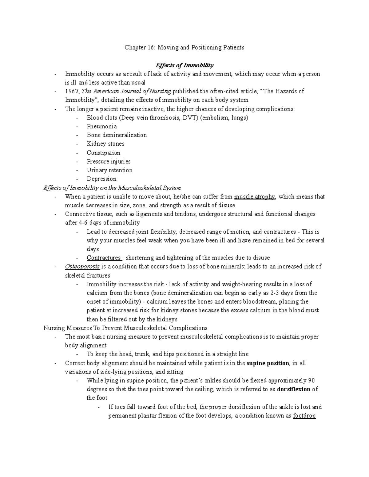 Chapter 16: Moving and Positioning Patients - Chapter 16: Moving and ...