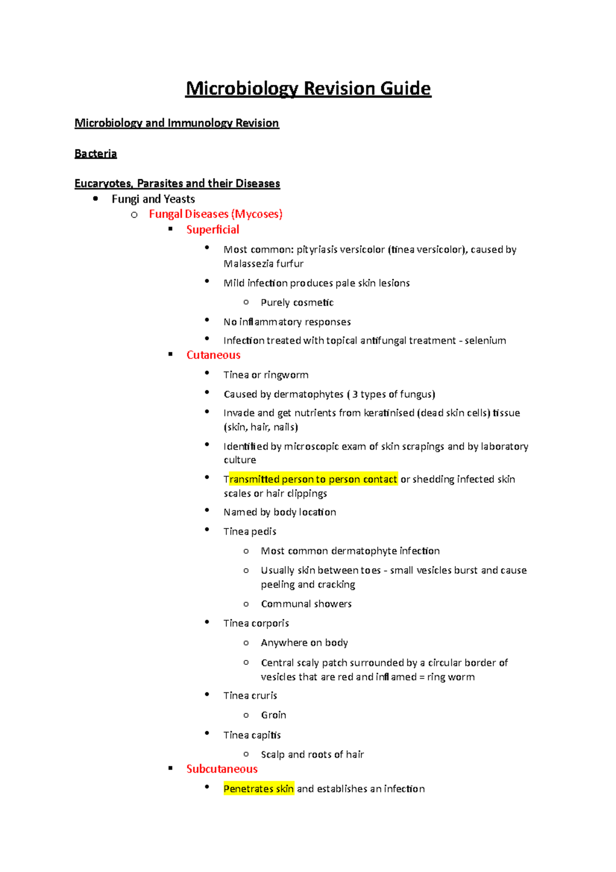 Microbiology revision guide - Microbiology Revision Guide Microbiology ...