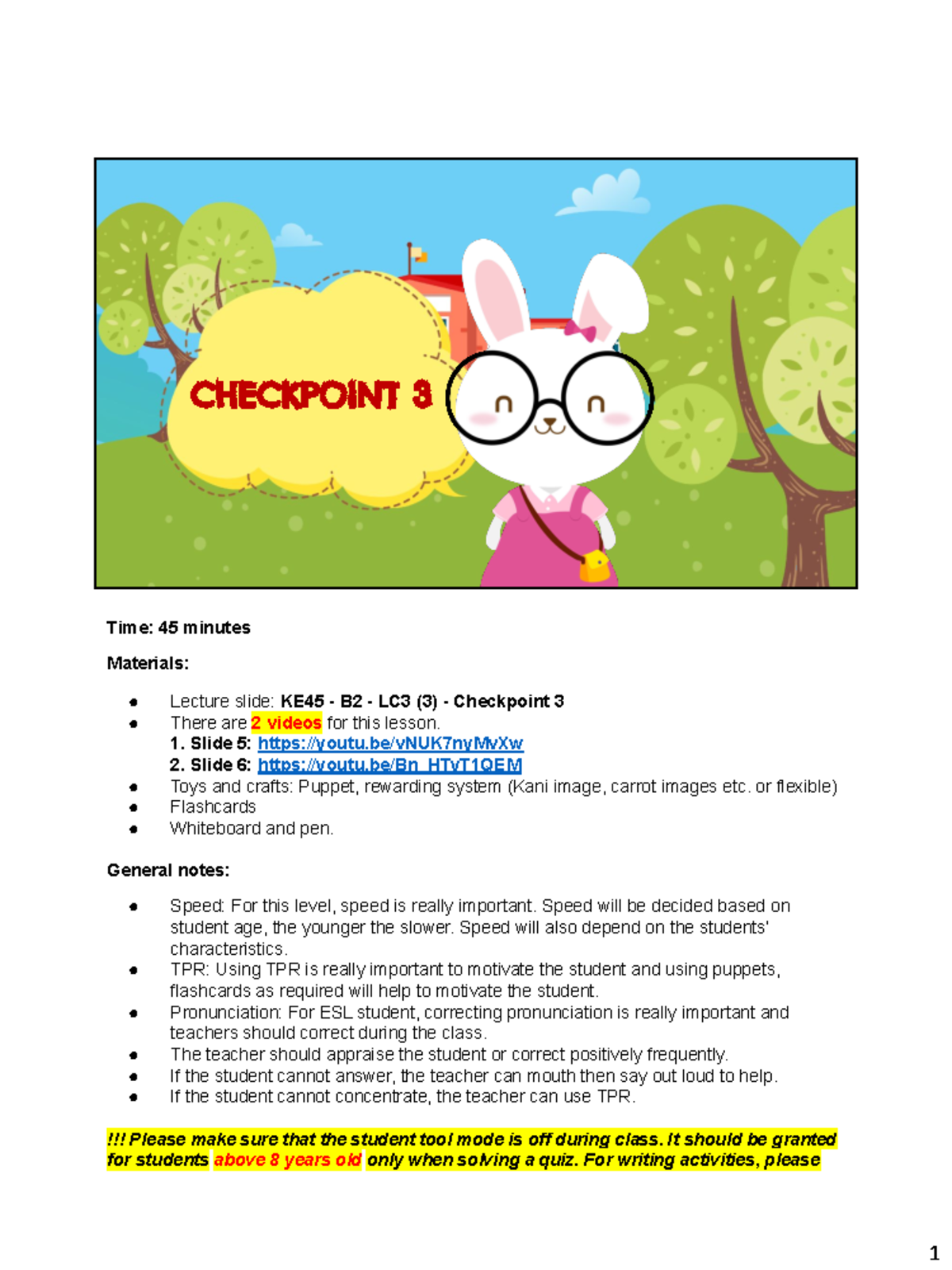 Kinh tế chính trị - CHECKPOINT 3 1 Time: 45 minutes Materials: Lecture ...