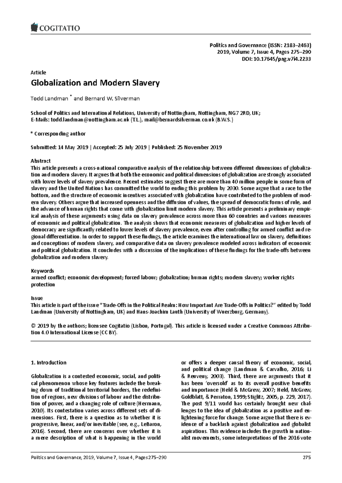 Pa G 7 (4) - Globalization and Modern Slavery - Politics and Governance ...