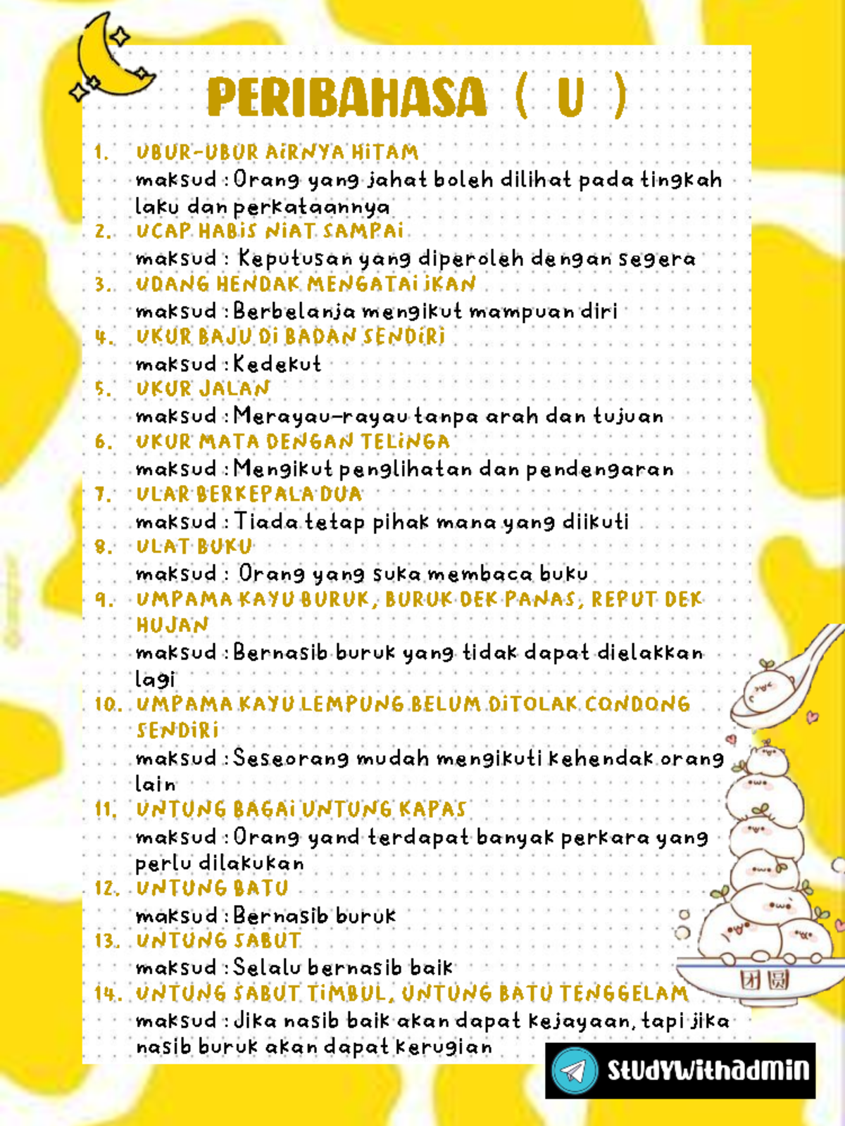 Peribahasa ( U ) - nota - maksud : Orang yang jahat boleh dilihat pada ...