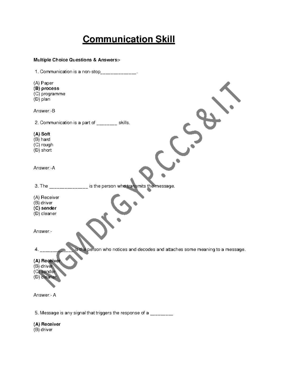 Communication skill - All information - Communication Skill Multiple ...