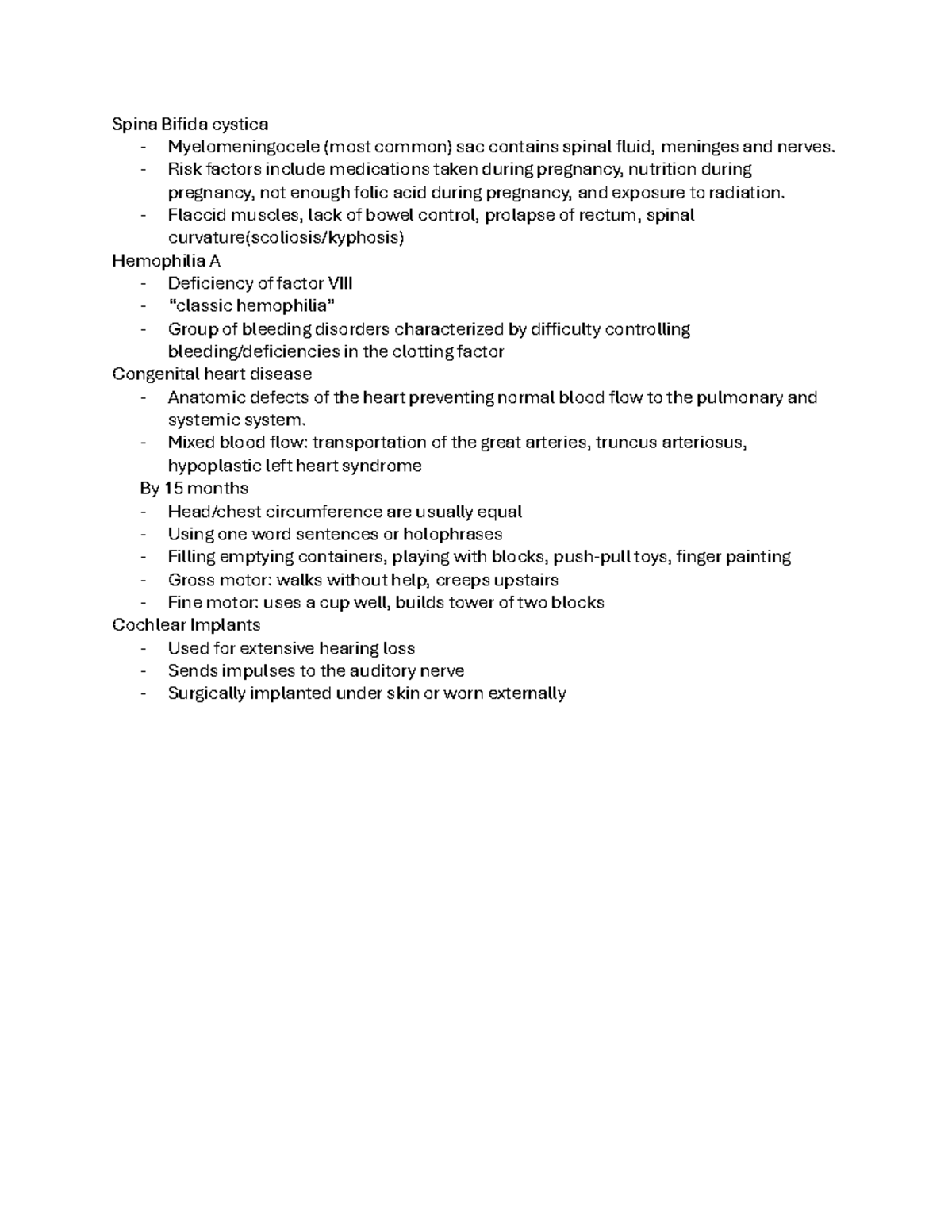Week 9 fr peds - Spina Bifida cystica - Myelomeningocele (most common ...