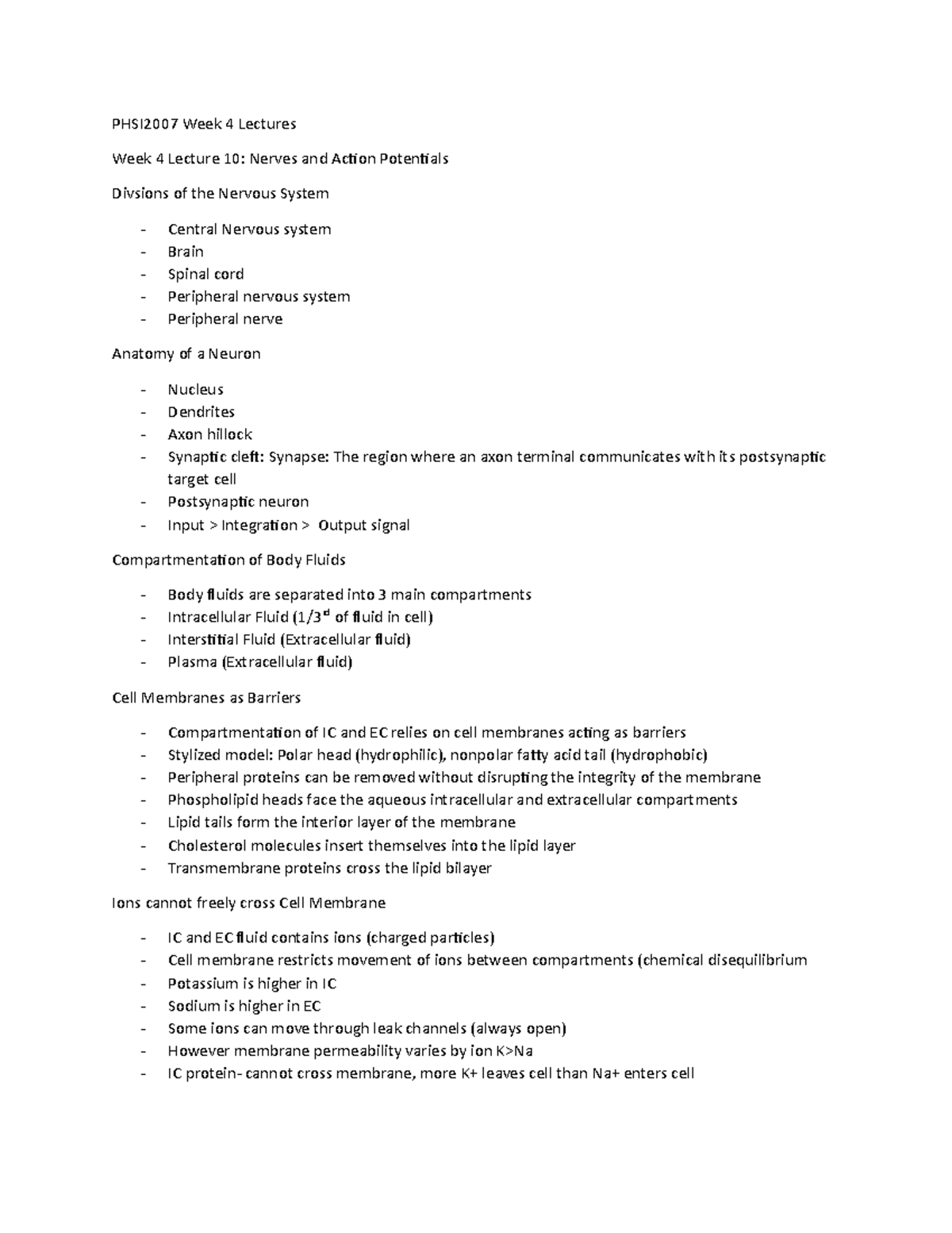 PHSI2007 Week 4 Lectures - PHSI2007 Week 4 Lectures Week 4 Lecture 10 ...