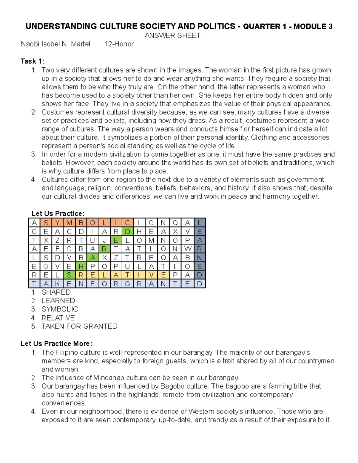 UCSP M3 - Understanding the Culture, Society, and Politics Module 3 ...