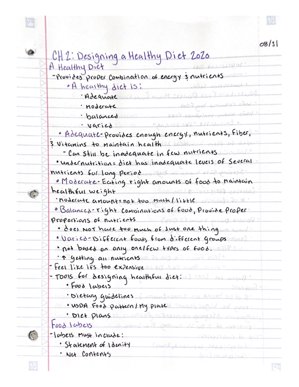 A Healthy Diet notes - NS 1410 - Studocu