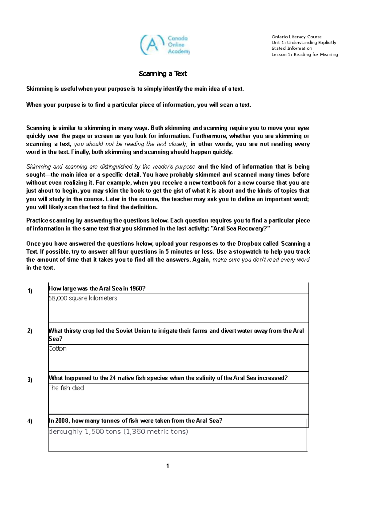 1.10 Scanning a Text - Dropbox - Unit 1: Understanding Explicitly ...