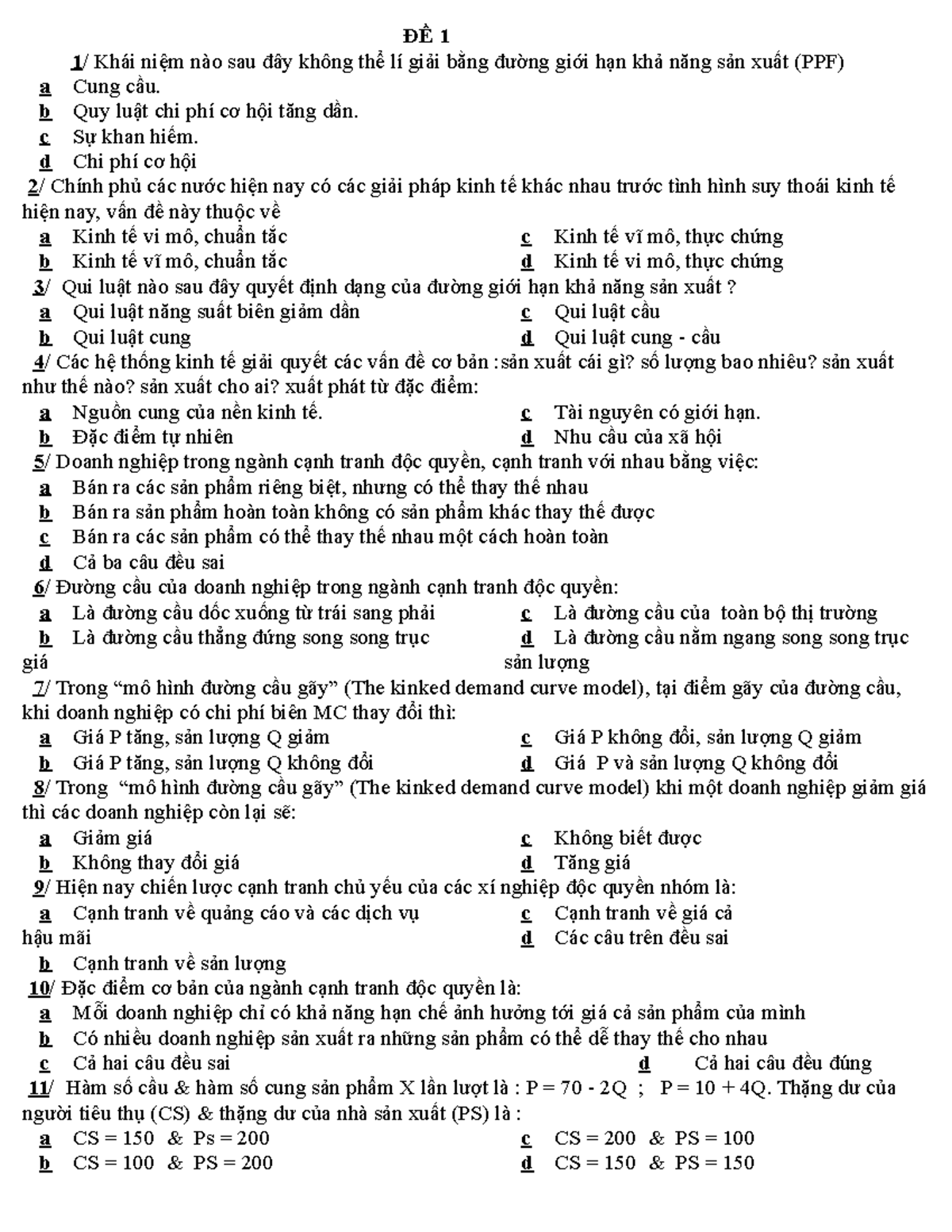 16 bộ đề KTVM có đáp án - tài liệu ghi chép - ĐỀ 1 1 / Khái niệm nào sau đây không thể lí giải ...