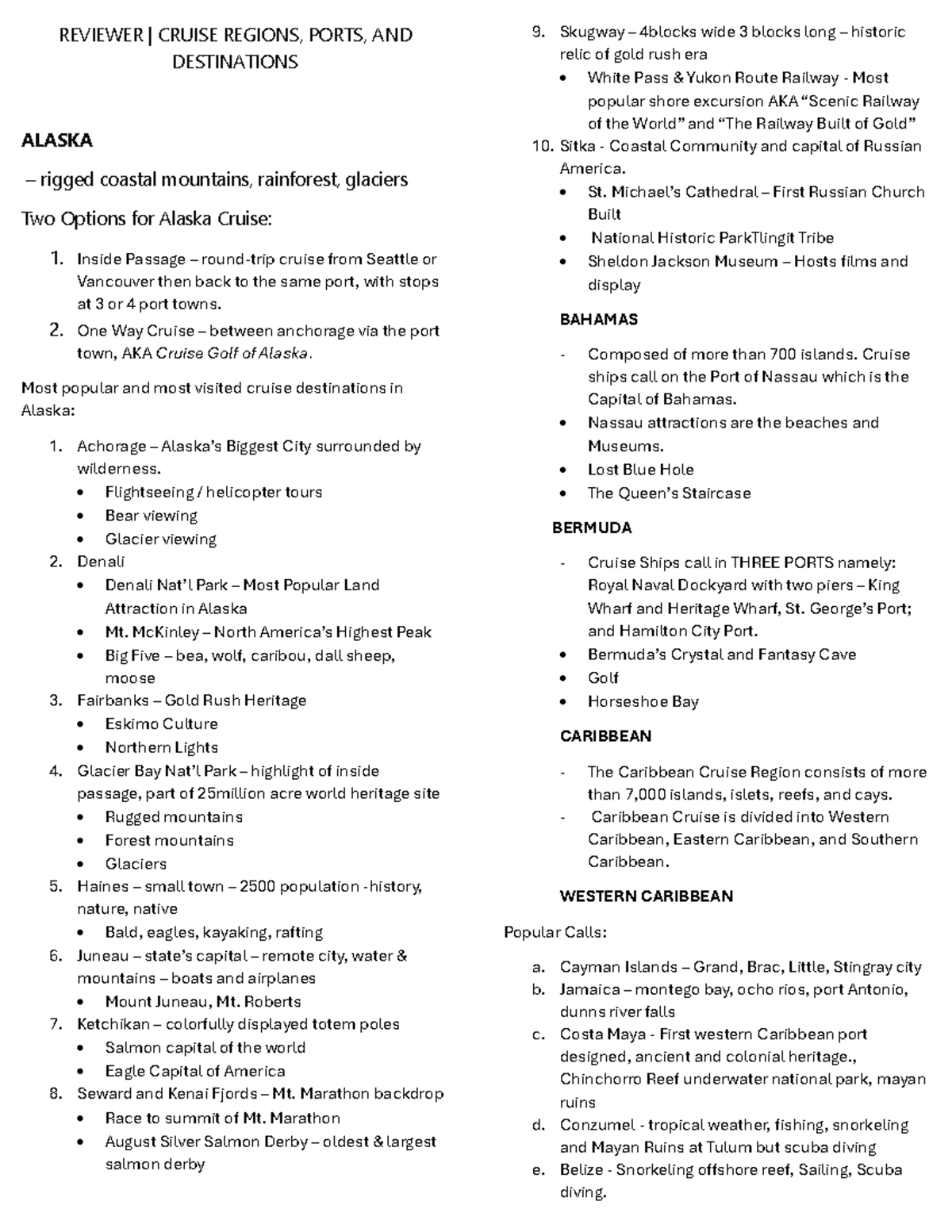Cruise- Reviewer - REVIEWER | CRUISE REGIONS, PORTS, AND DESTINATIONS ...