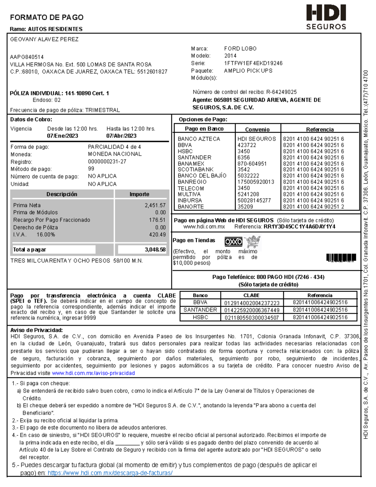 Formato(R-64249025) - fdskjfñlksa - Í(g`8z947"5Â#$uqÈ7ÊÎ Pago en ...