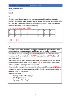 UNIT 3 Assignment 3 Template - TASK 1 Explain how the final portfolio ...