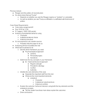 Presidential Power: the Unitary Executive notes - Presidential Power ...
