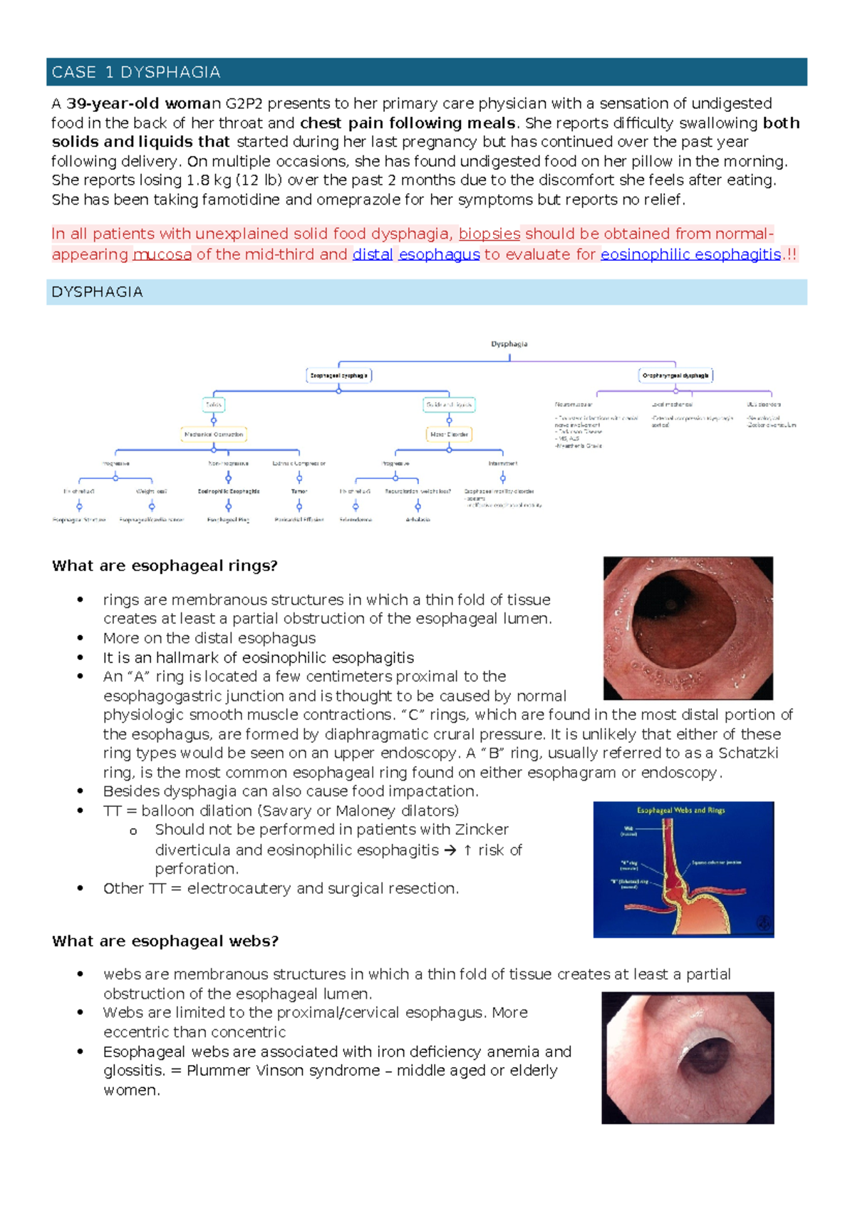 Week5 3 - Abdomen Block, Medicine Program - CASE 1 DYSPHAGIA A 39-year ...