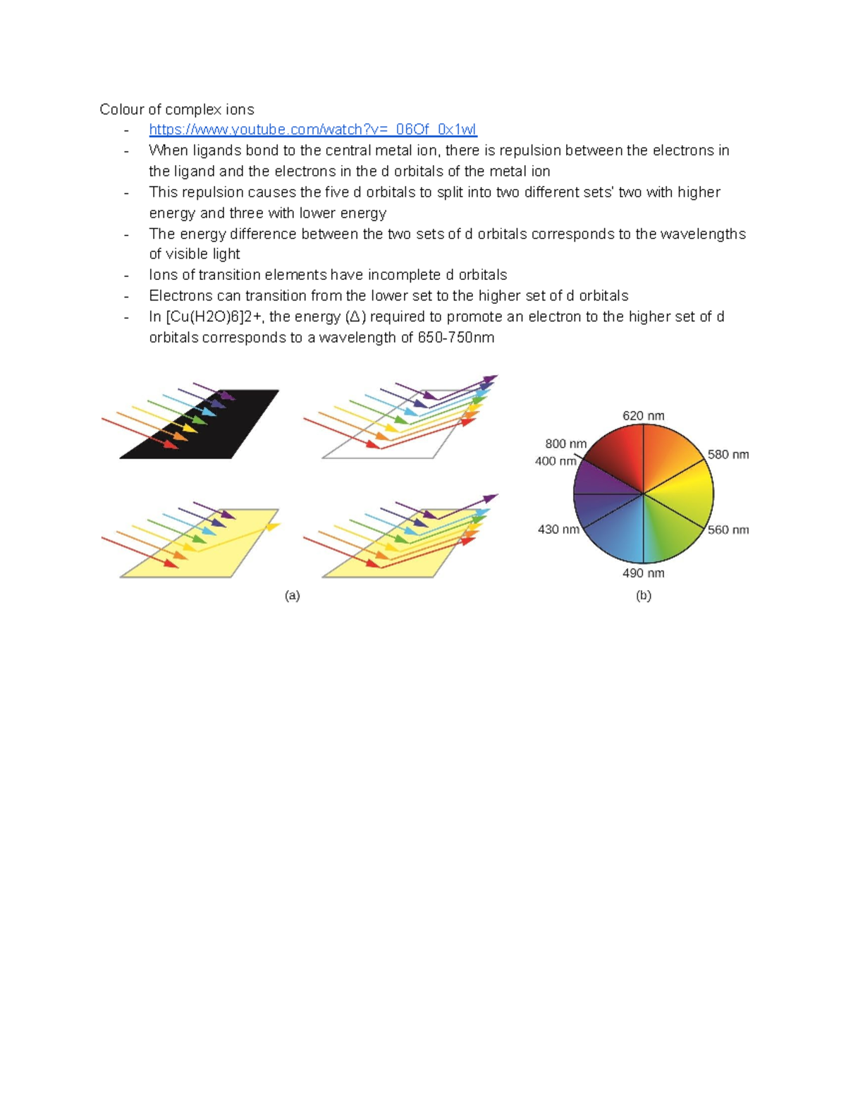 colour of complex ions explanation - Colour of complex ions - youtube ...