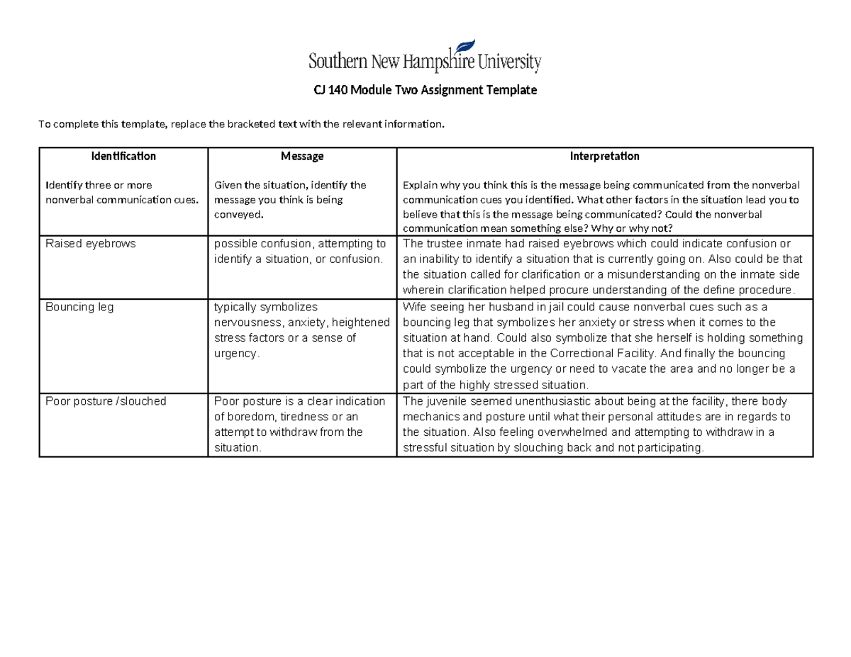 CJ 140 Module Two Assignment Template - Identification Identify three ...