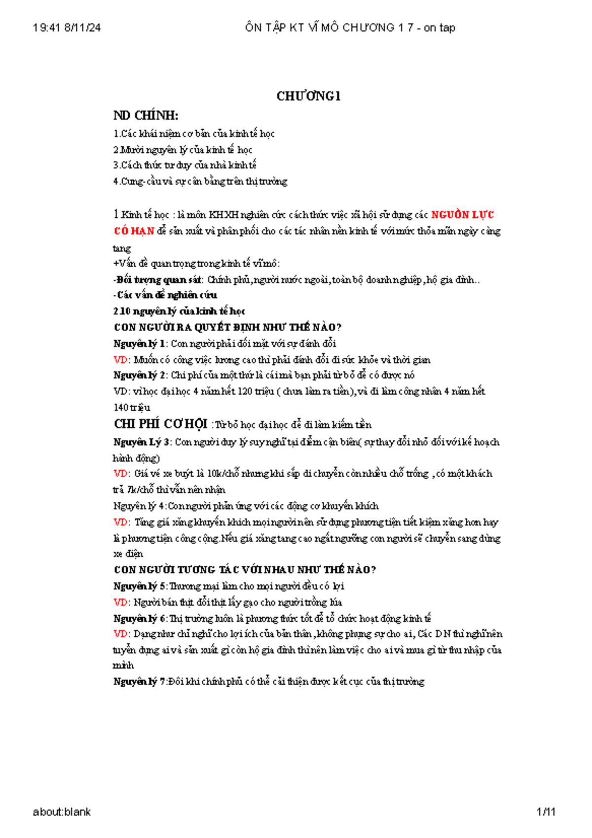 ÔN TẬP KT VĨ MÔ CHƯƠNG 1 7 - on tap - CHƯƠNG ND CHÍNH: 1ác khái niệm cơ bản của kinh tế học 2ười ...