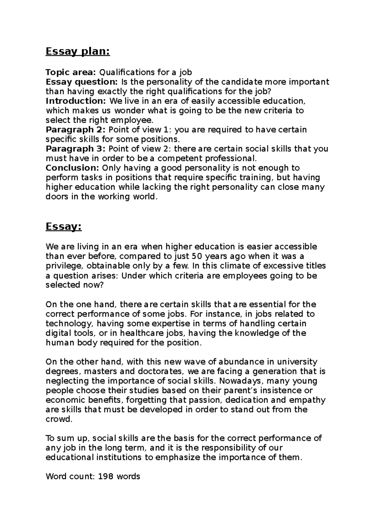 CA6 What’s in a name. Essay Estefania Bernal Mba - Essay plan: Topic ...