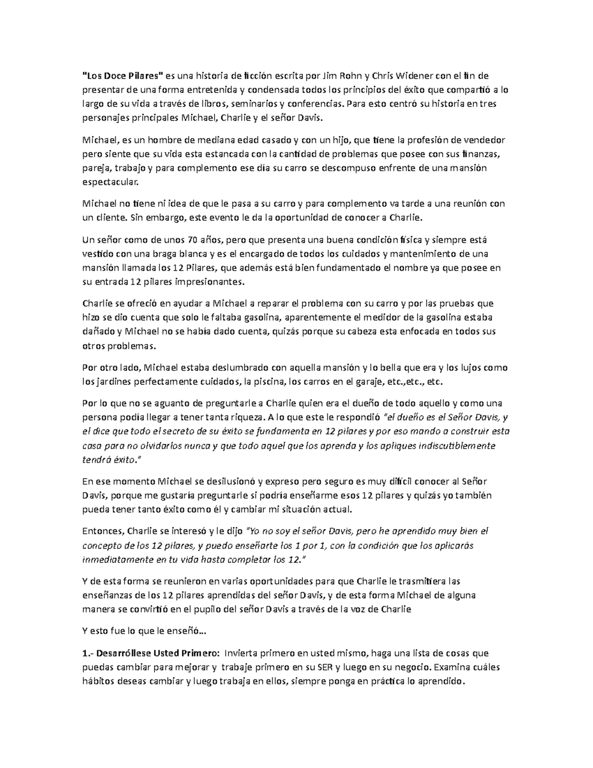 Los Doce Pilares - "Los Doce Pilares" es una historia de ficción ...