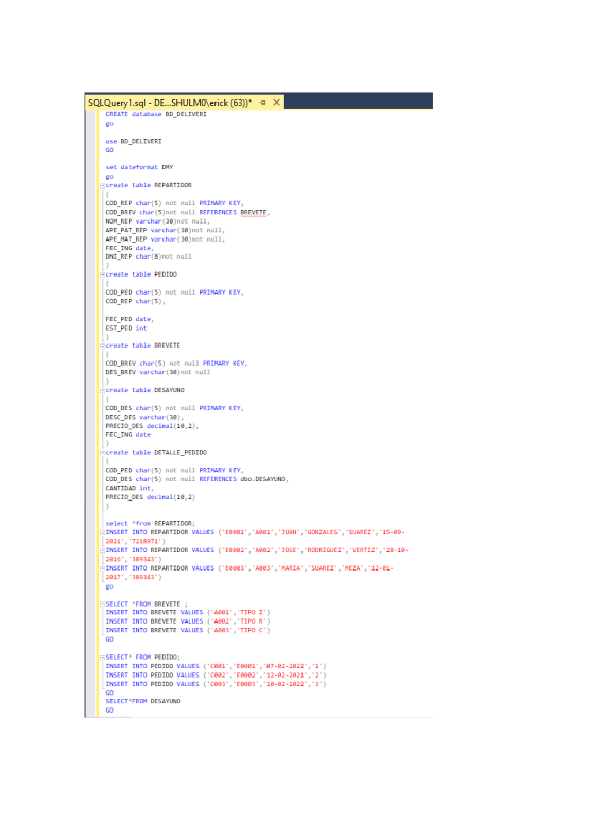 Ejercicio 2 BD - ASFSAFASF - Base de Datos - Studocu