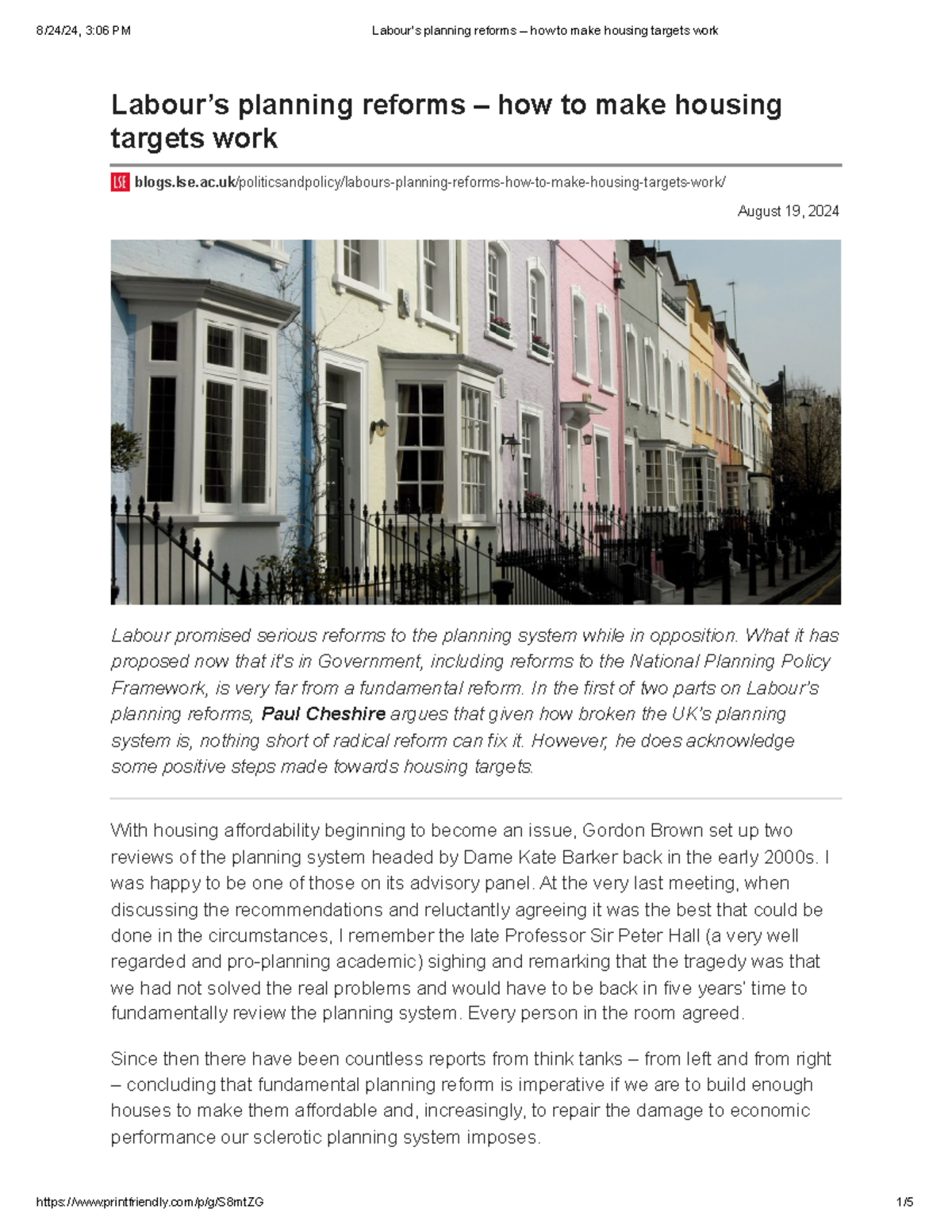 Labour’s planning reforms – how to make housing targets work - - Studocu