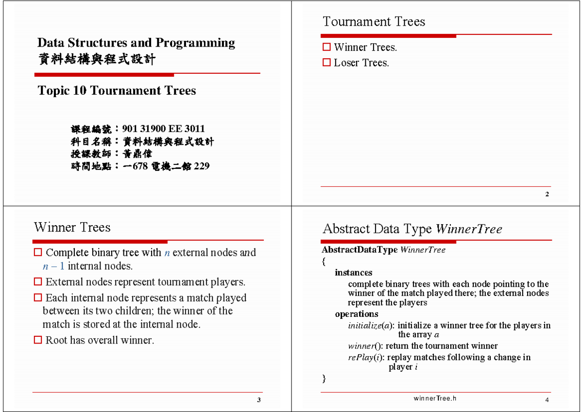 DS 10 - Data Structures and Programming g g 資料結構與程式設計 Topic 10 ...