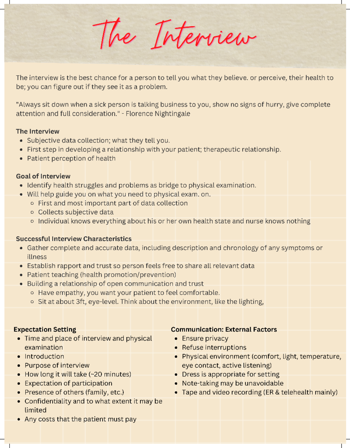 Chapter 3: The Interview - The Interview The interview is the best chance for a person to tell ...