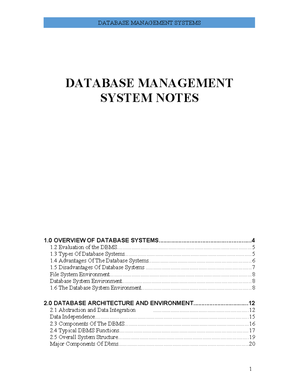 basic electronics - DATABASE MANAGEMENT SYSTEMS DATABASE MANAGEMENT 1 OVERVIEW OF DATABASE - Studocu