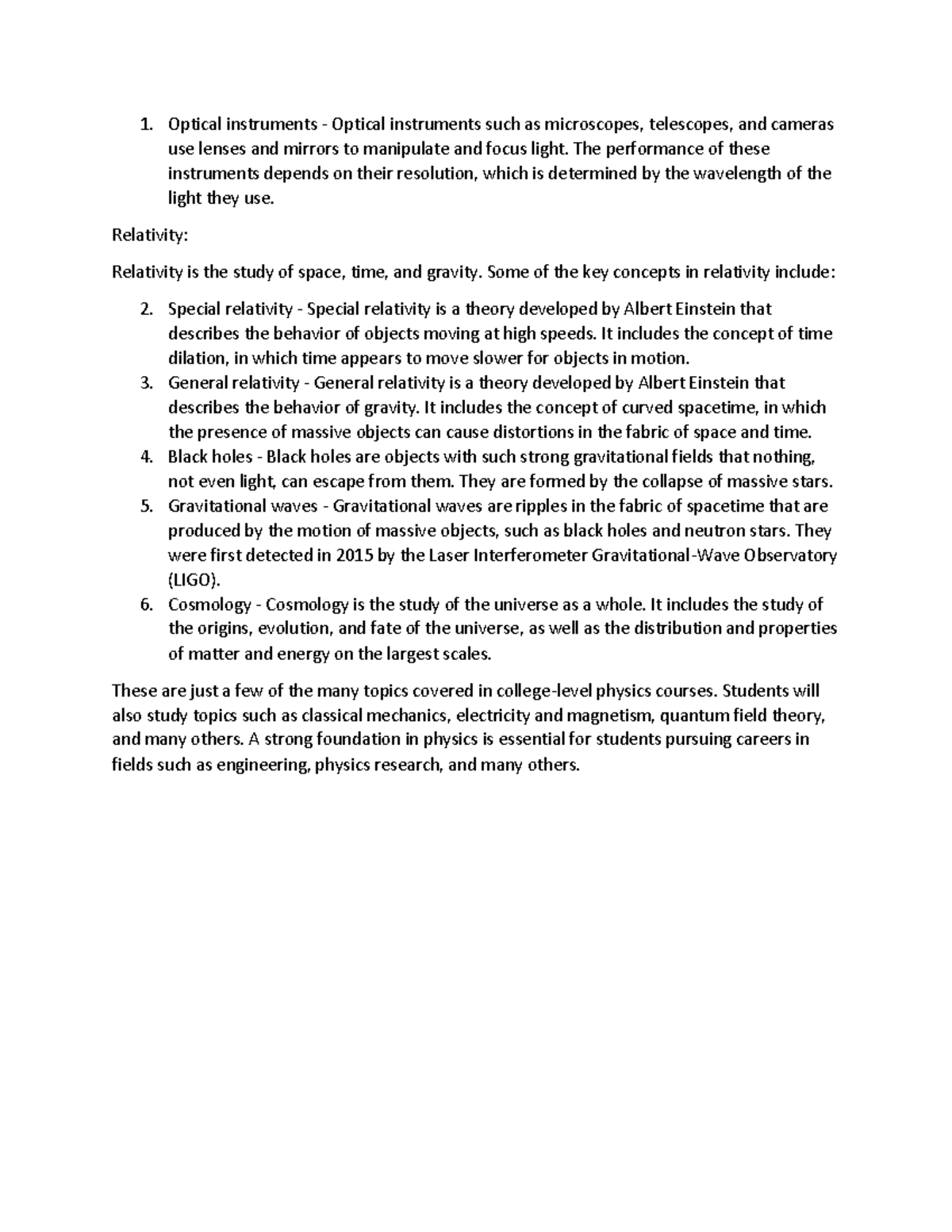 Physics - Optical instruments - Optical instruments such as microscopes ...