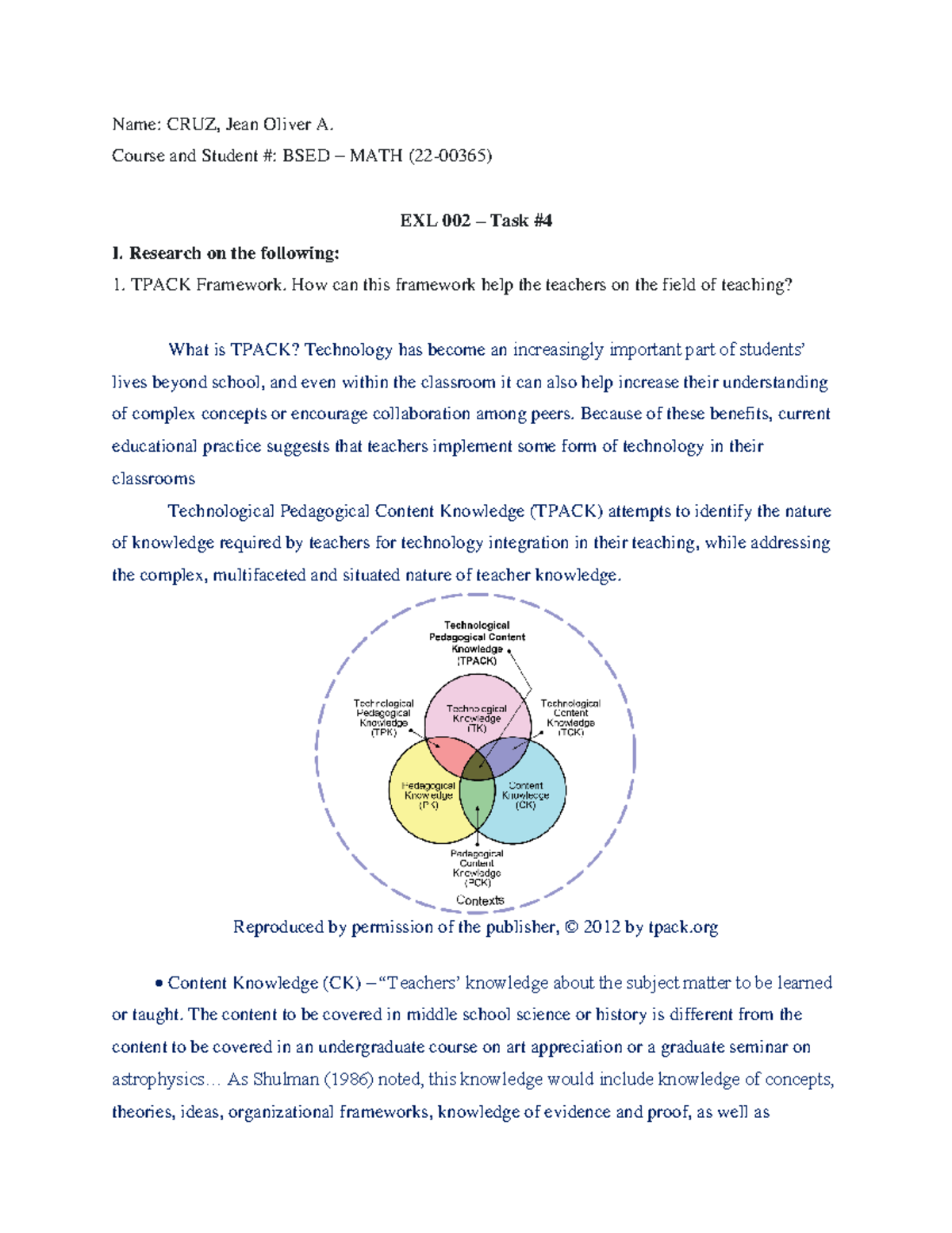CRUZ EXL002T4 - Field study research assignment with sources. - Name ...