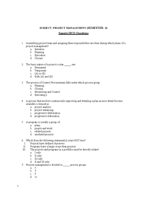 APM Fundamental of Project Management Sample Exam - Introductory ...