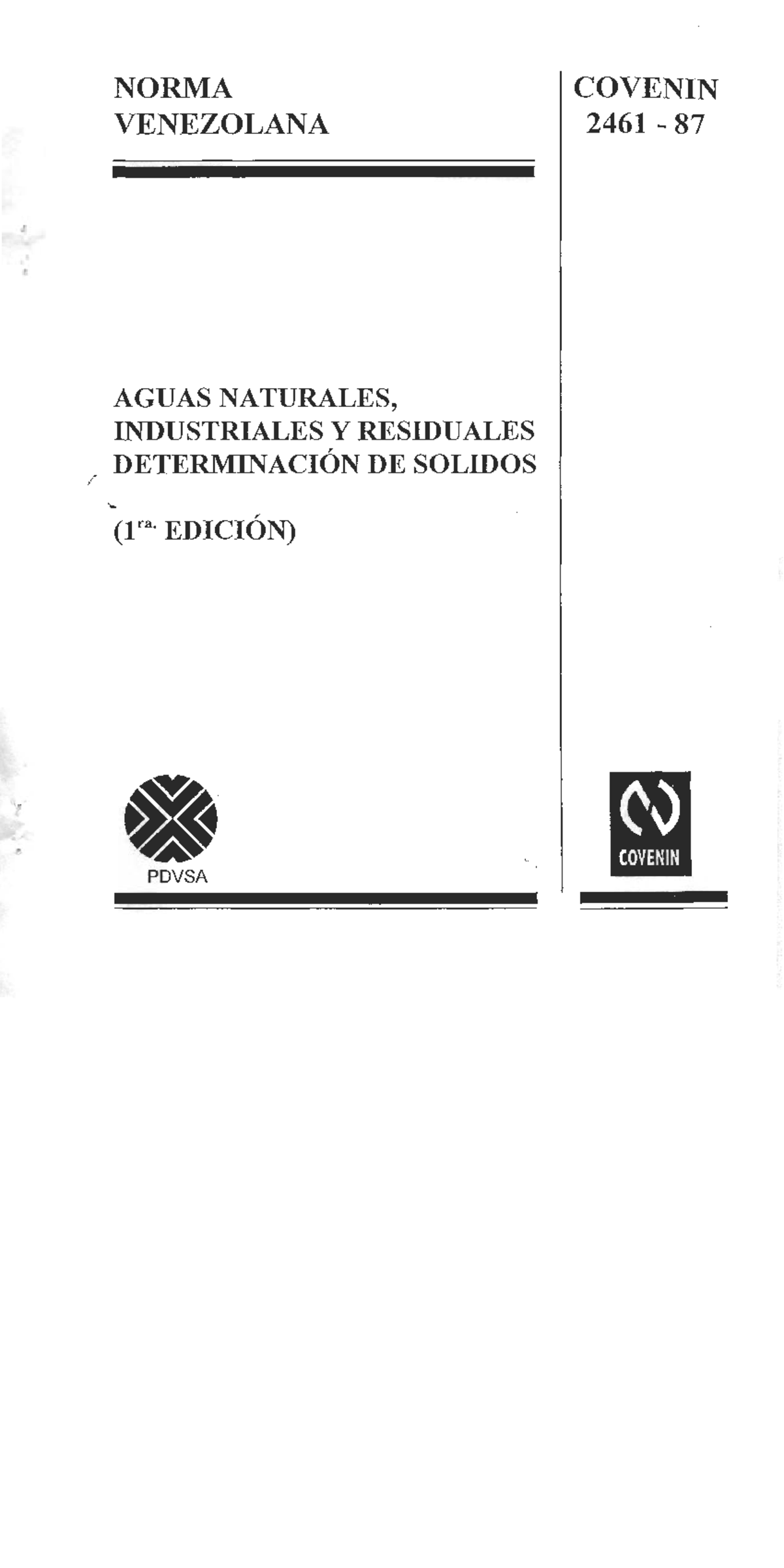 2461-87 Solidos - Conservación ambiental - Studocu