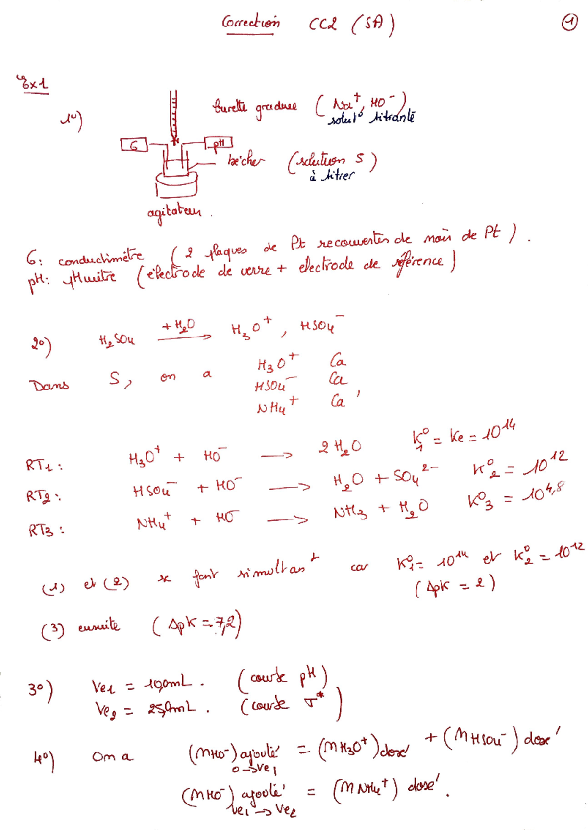 Corrigé CC2 sol - Chimie des solutions - Studocu